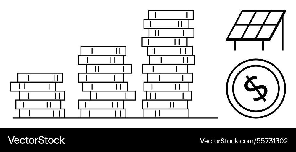 Increasing money savings through renewable energy Vector Image