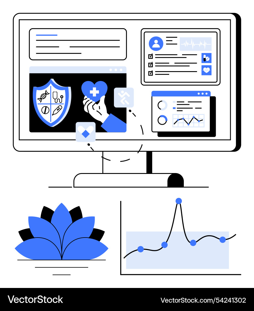 Integrating health technology balancing data Vector Image