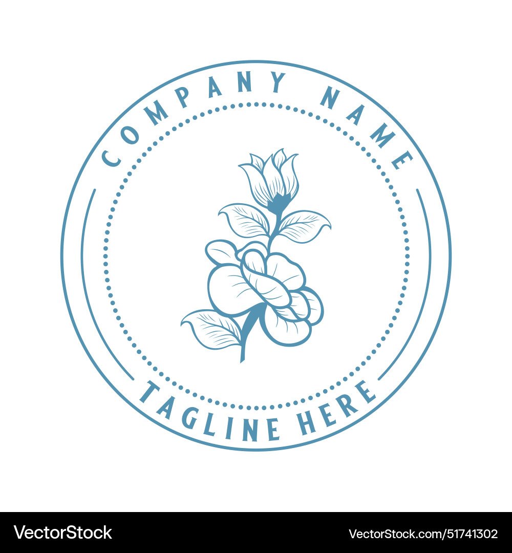 Magnolia flower logo Royalty Free Vector Image