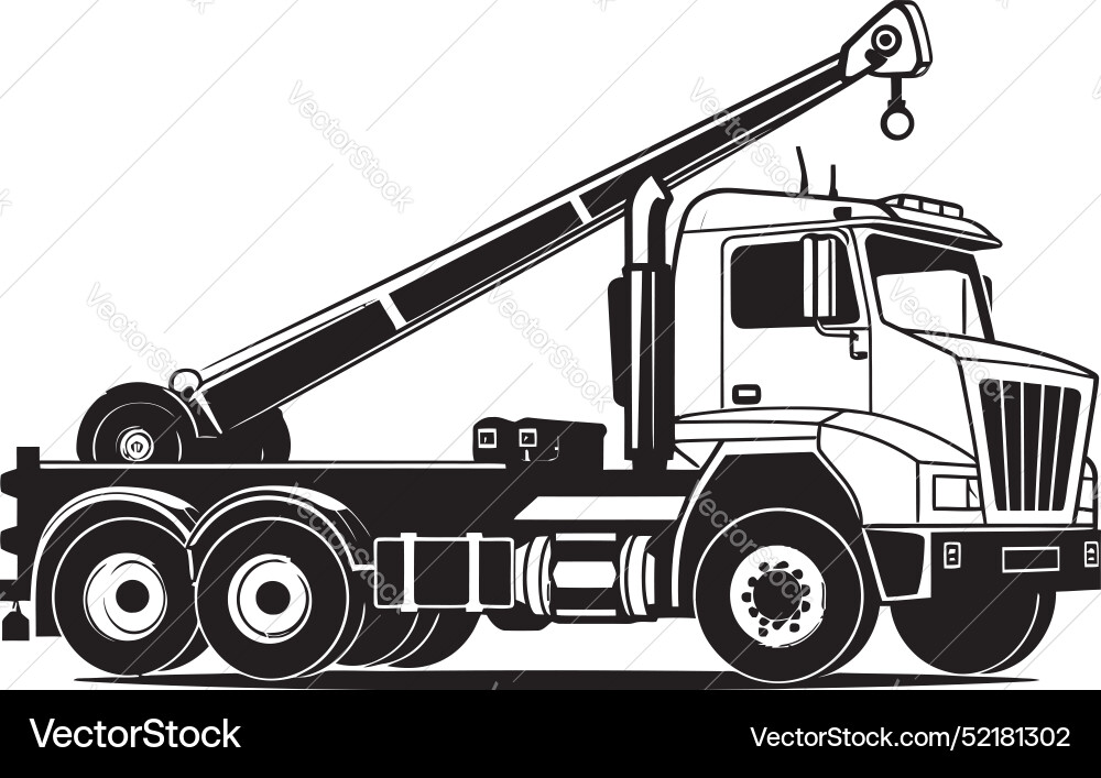 Mighty movers truck crane logo lift logic Vector Image