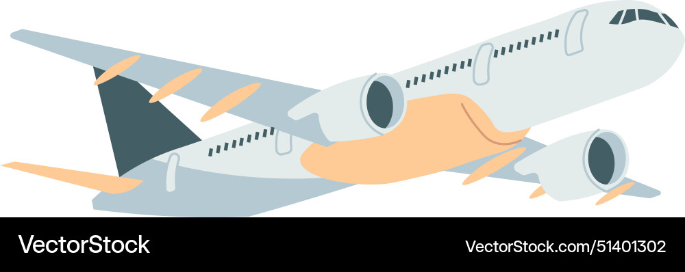 Passenger plane white background traveling Vector Image