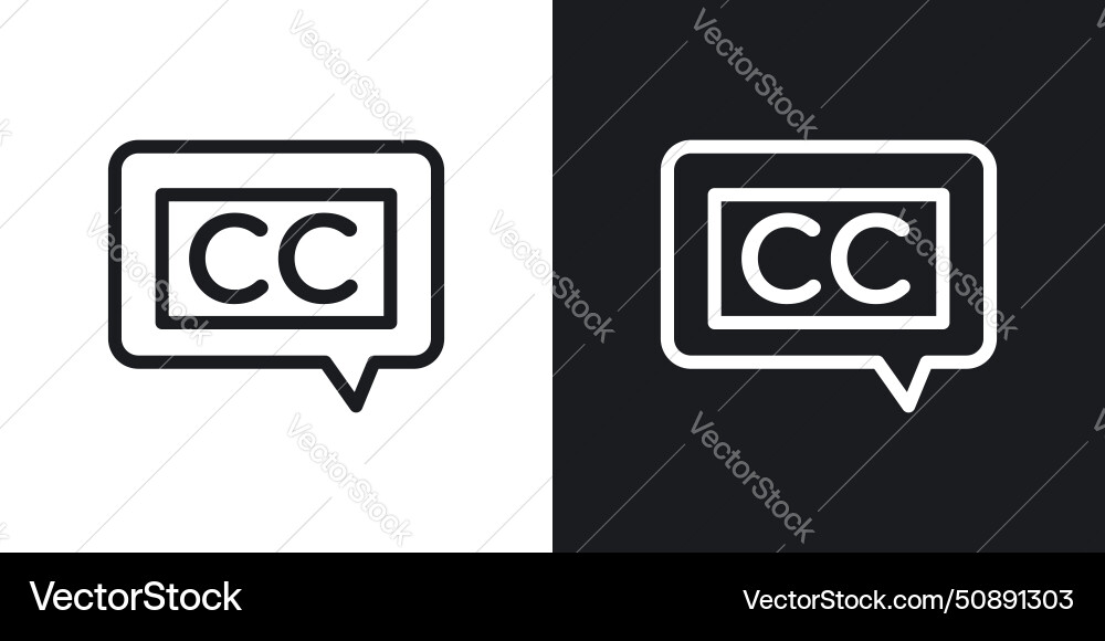 Closed caption icon set video captions Royalty Free Vector