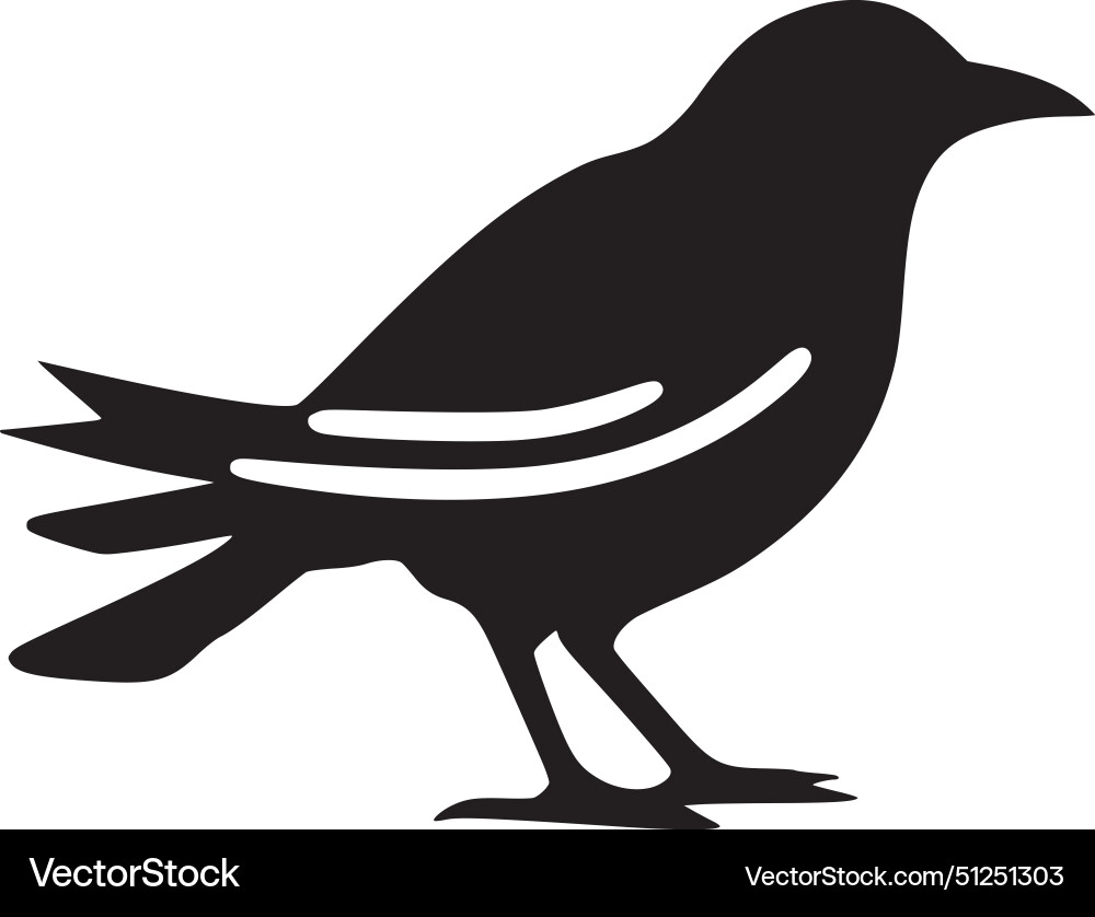 Crow - black and white Royalty Free Vector Image