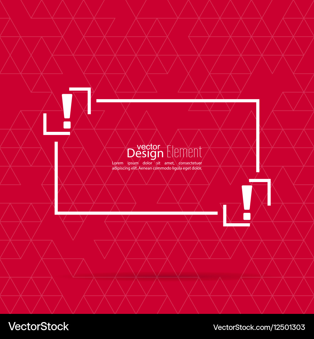 Exclamation mark blank template Royalty Free Vector Image