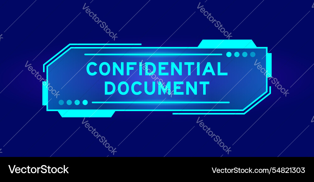 Futuristic hud banner that have word confidential Vector Image