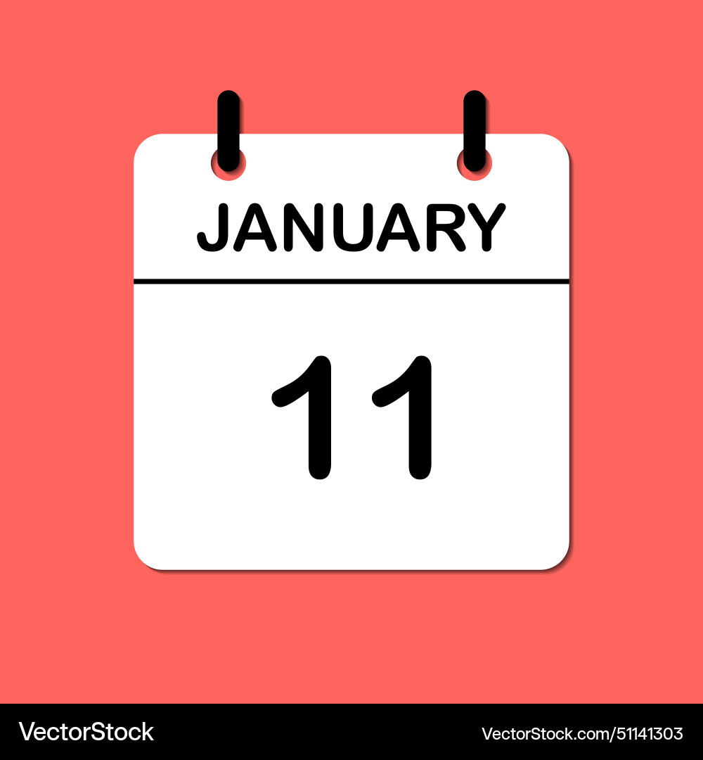 January 11 daily calendar icon for design simple Vector Image