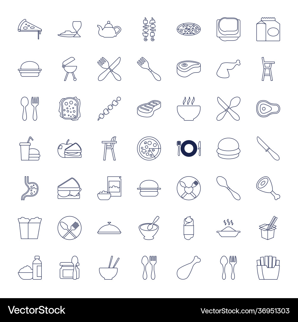 Mittagessen Icons Lizenzfreies Vektorbild - VectorStock