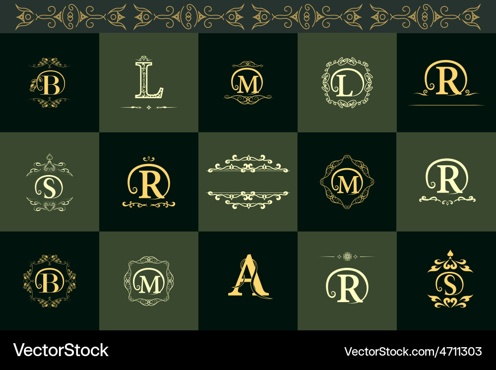 Monogram Design Elemente anmutige Vorlage Vektorbild