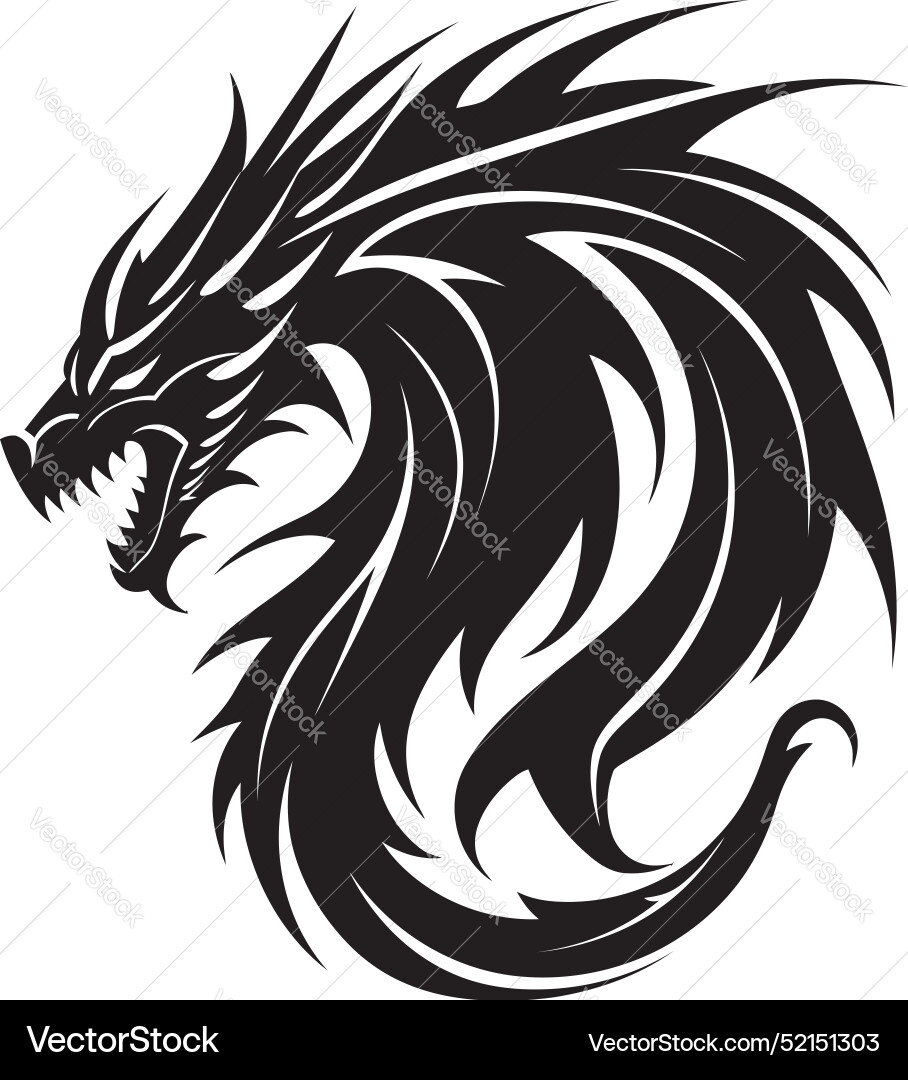 Mythical guardian dragon head icon blazing Vector Image