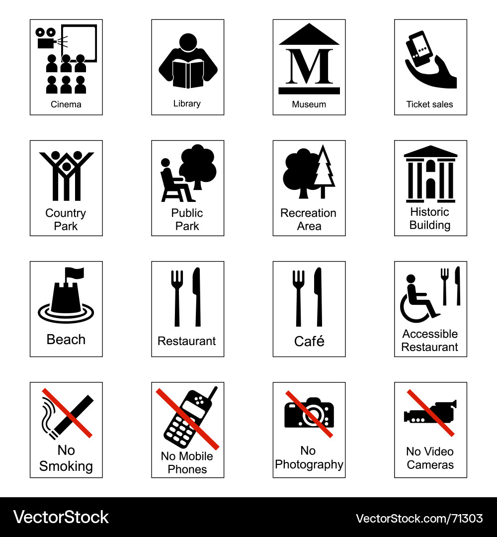 Public signs Royalty Free Vector Image - VectorStock