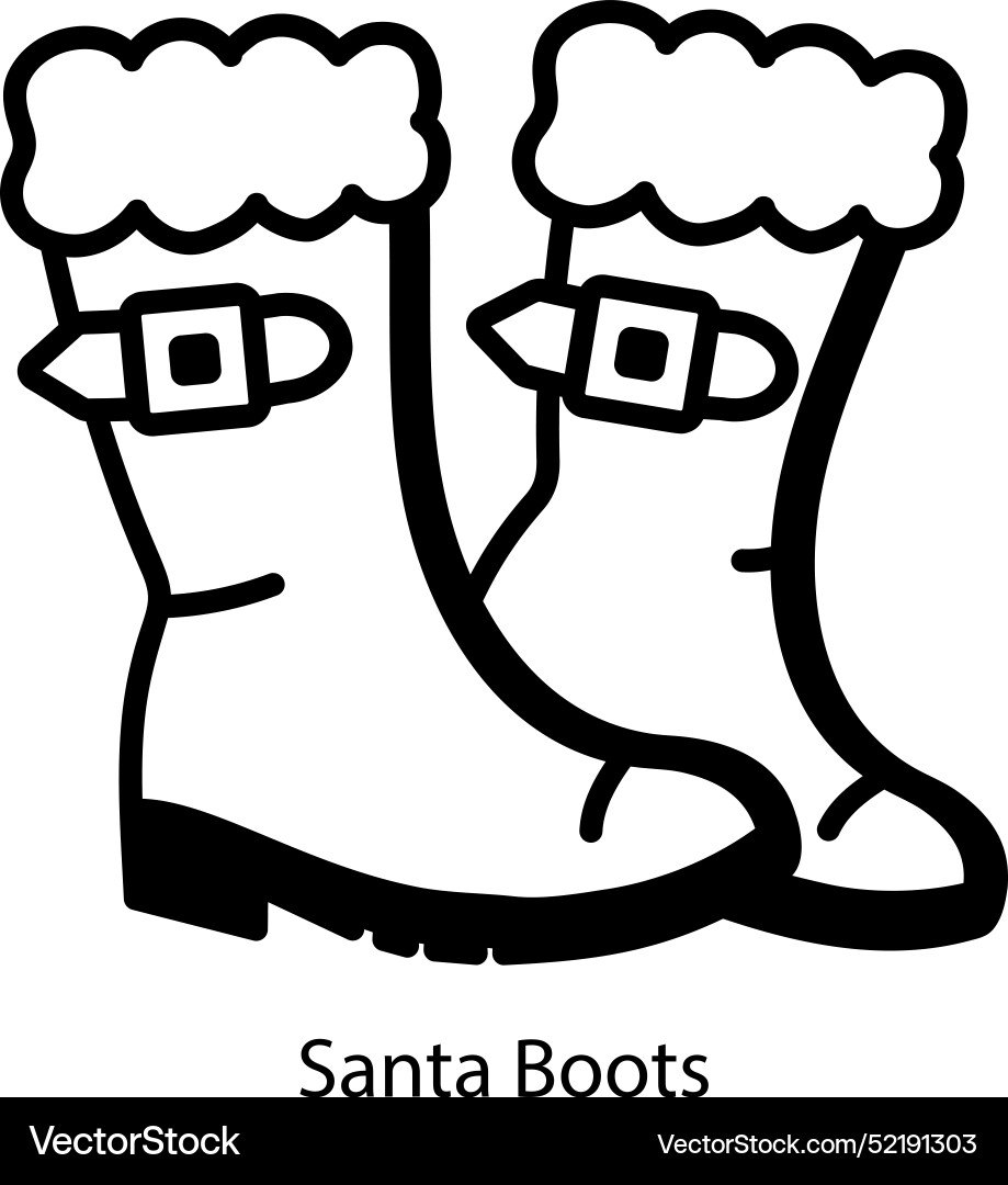 Santa boots Royalty Free Vector Image - VectorStock