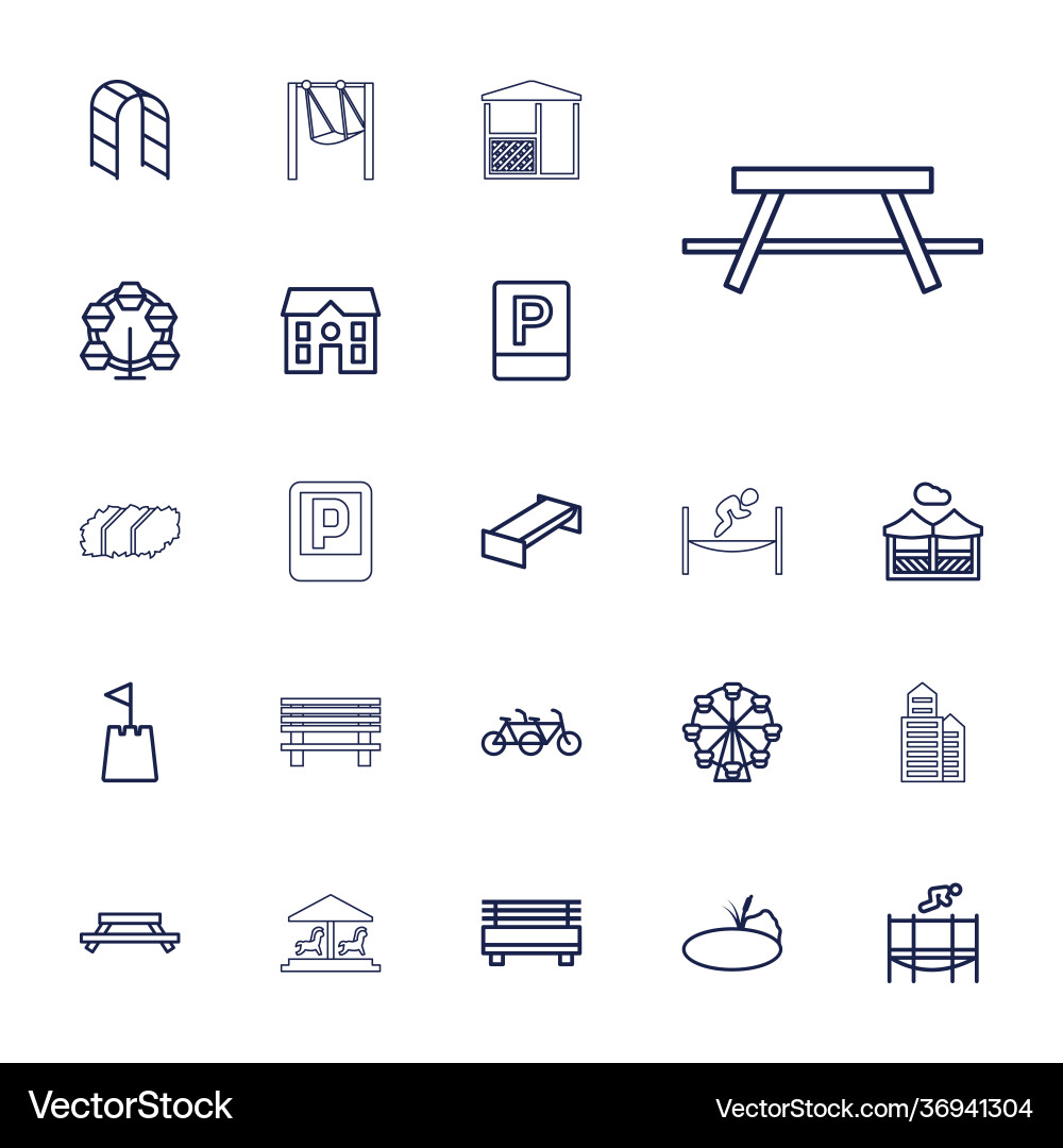 22 park icons Royalty Free Vector Image - VectorStock