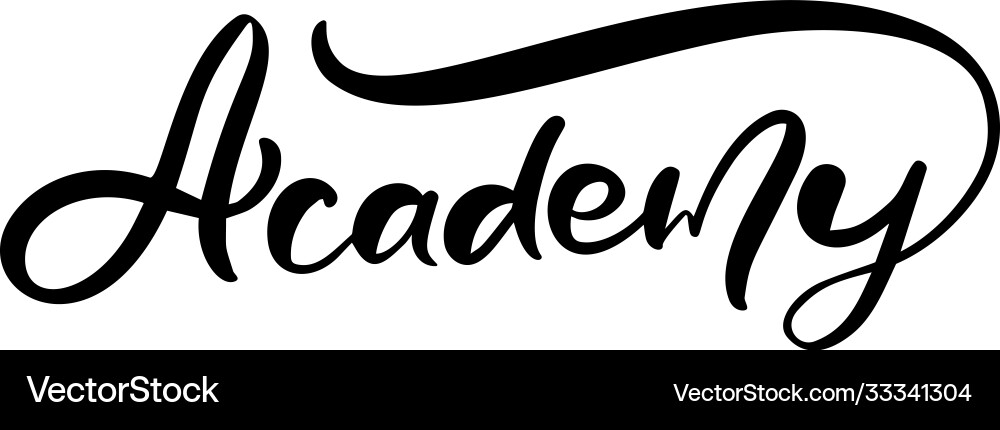 Academy logo calligraphy school text Royalty Free Vector