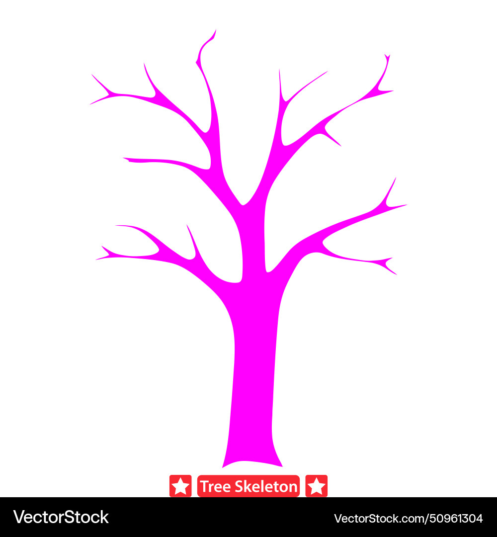 Arboreal anatomy detailed tree skeleton graphics Vector Image