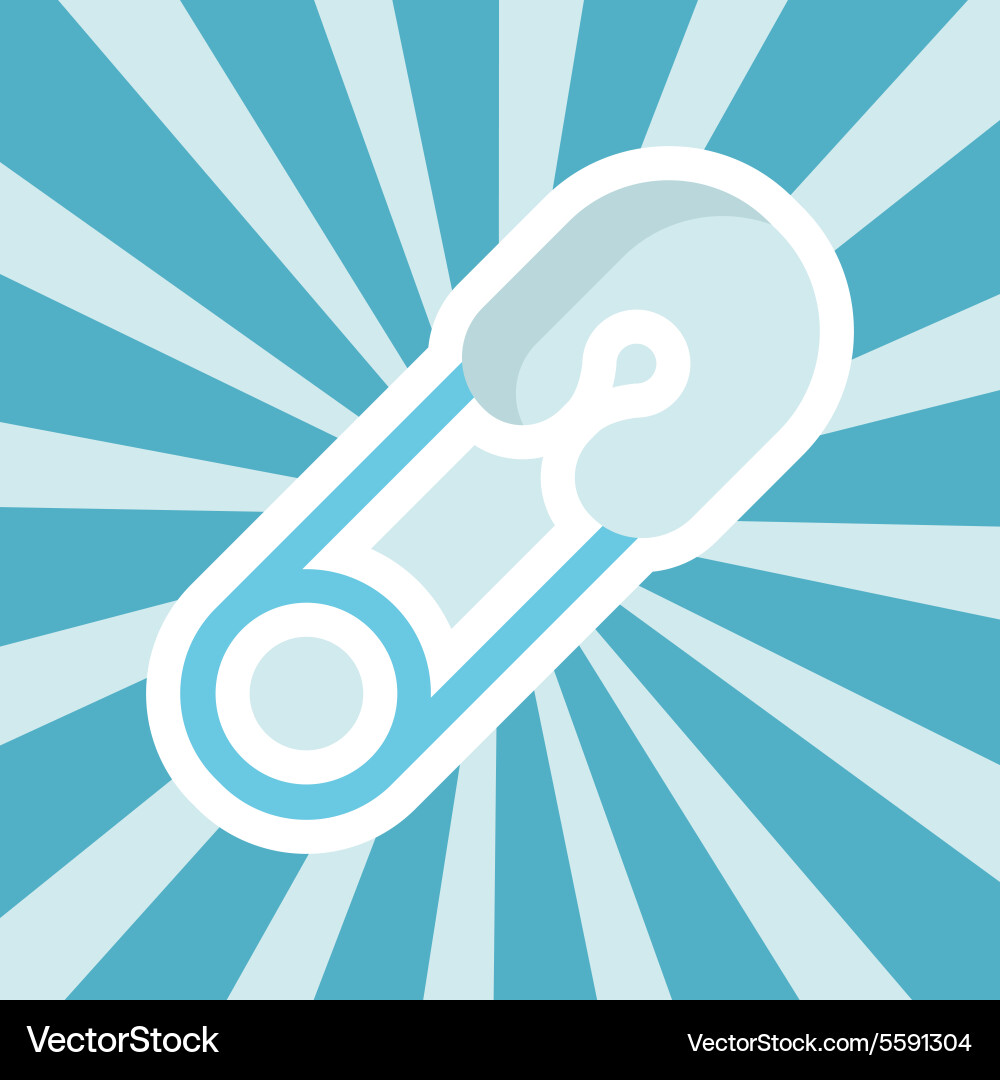 Baby shower diaper pin icon Royalty Free Vector Image