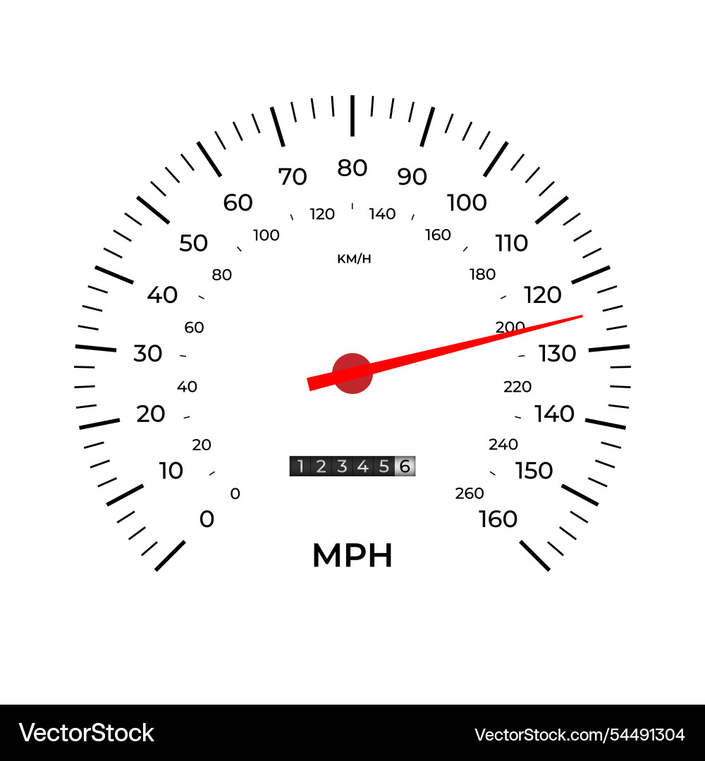 Car Speedometer Dial & Odometer Royalty Free Vector