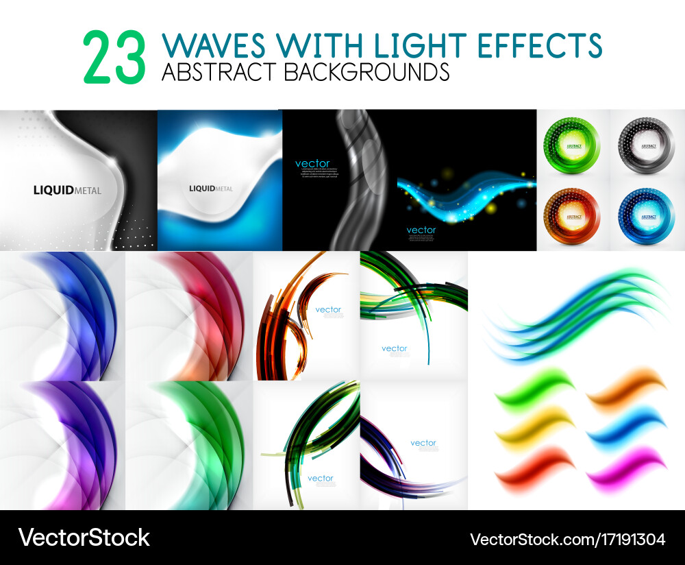 Collection of wave templates Royalty Free Vector Image