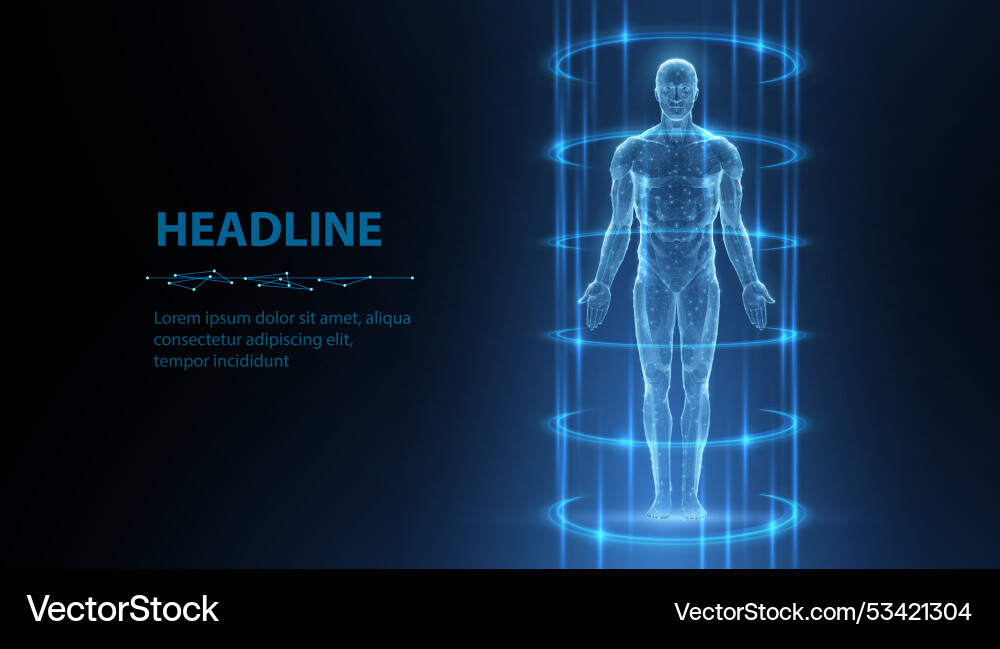 Human body abstract digital anatomy Royalty Free Vector