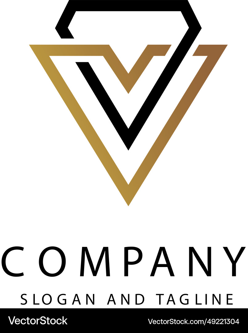 Logo of v diamond Royalty Free Vector Image - VectorStock
