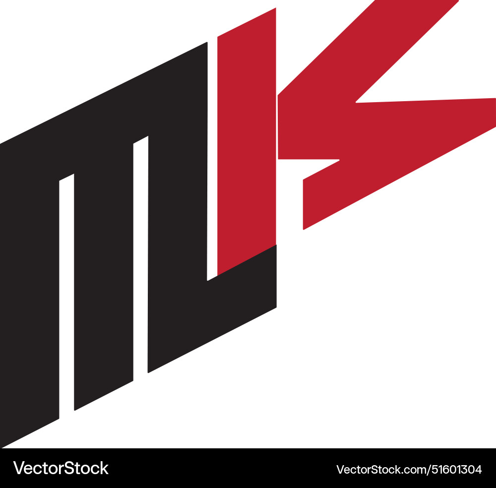 Mk logo design km template letter Royalty Free Vector Image