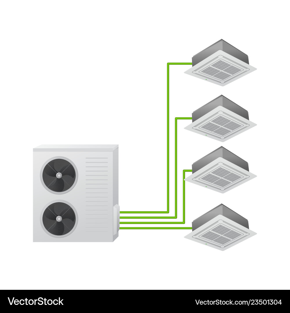 Multi split air conditioning system Royalty Free Vector