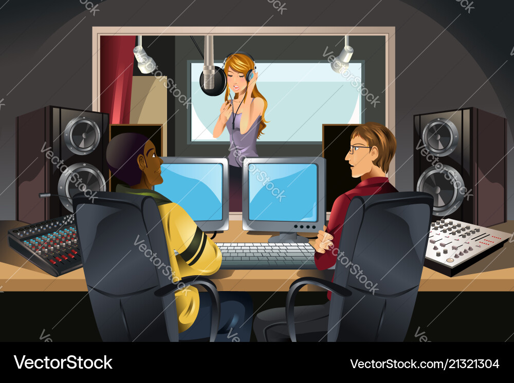 Music recording studio Royalty Free Vector Image