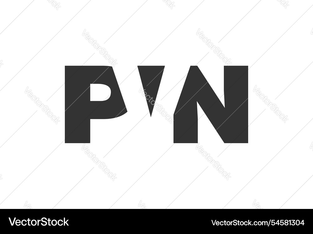 Pvn logo design initial letter p v n bold font Vector Image
