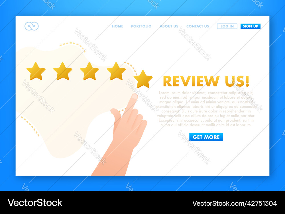 Review us user rating concept and rate Royalty Free Vector