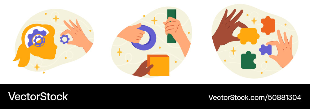 Skill developments set Royalty Free Vector Image