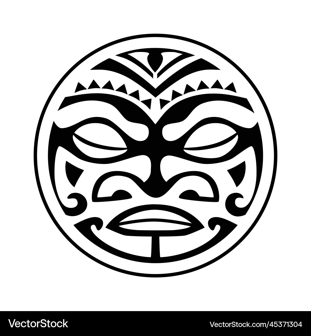 Polynesian Tribal Mask Tattoos Polynesian Mask Sketch Maori Style Tiki