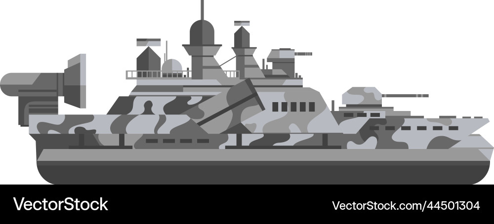 Warship icon weapon boat naval army ship Vector Image