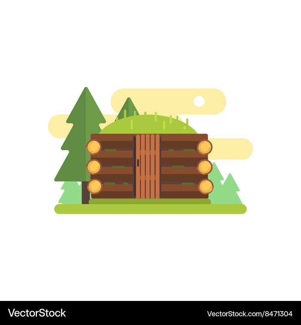Wooden cabin Royalty Free Vector Image - VectorStock