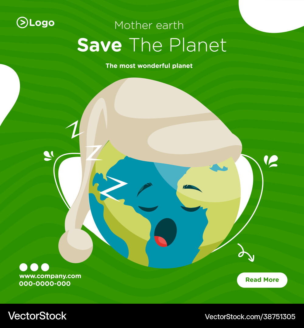 Banner design save planet Royalty Free Vector Image