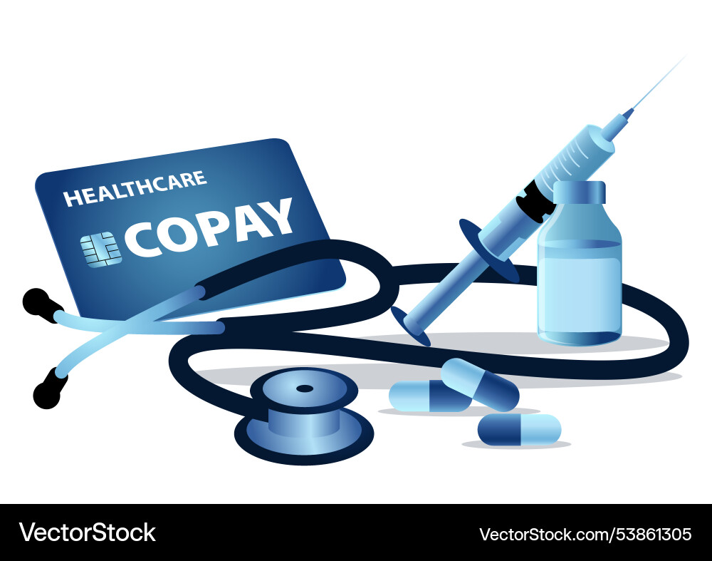 Blue healthcare copay Royalty Free Vector Image