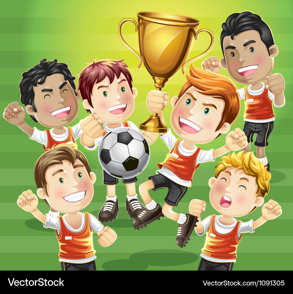 Children soccer champions Royalty Free Vector Image