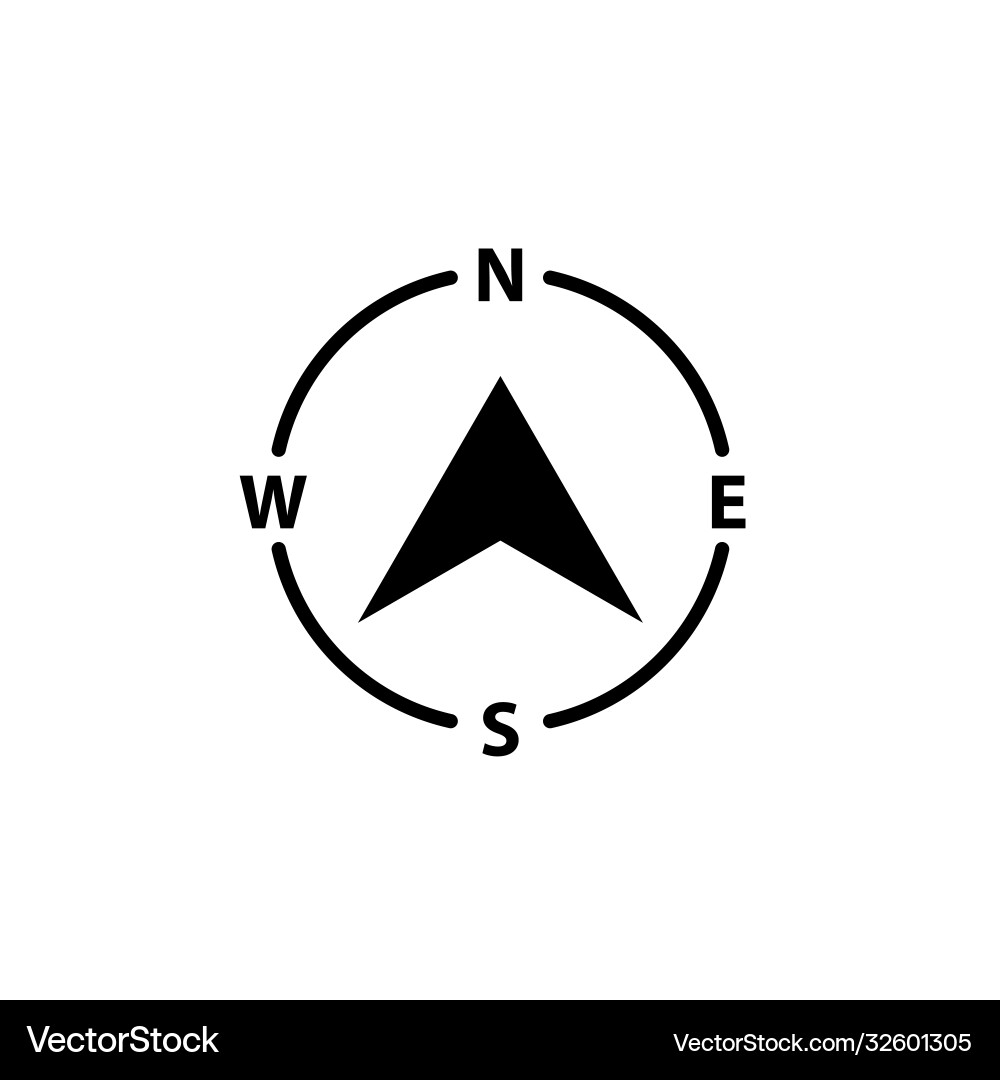Compass Logo Icon North Arrow Orienteering Vector Image