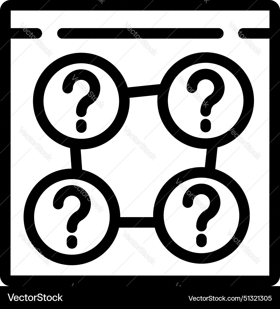 Customer support page icon outline faq Royalty Free Vector