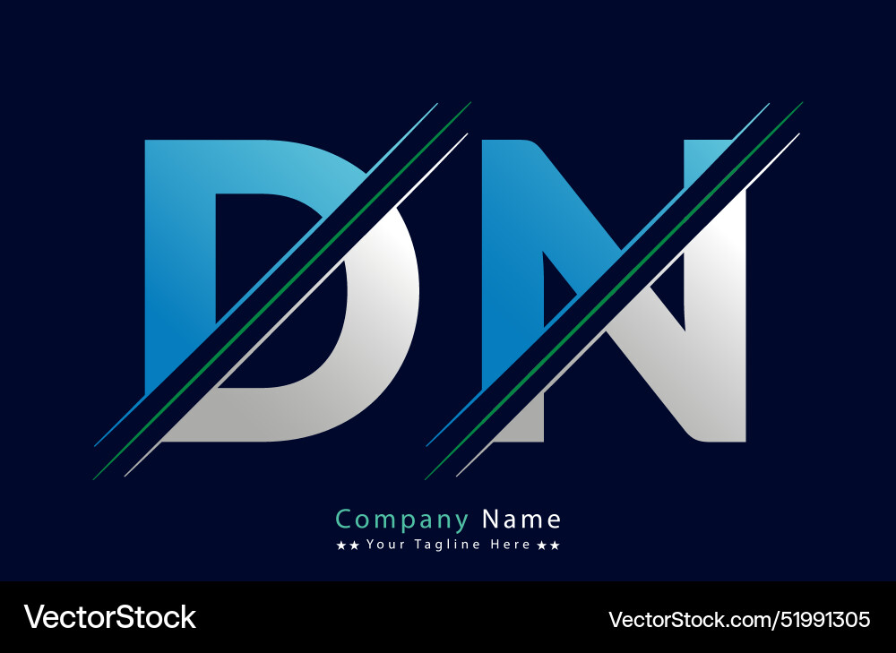 Dn letter colorful logo in the circle Royalty Free Vector