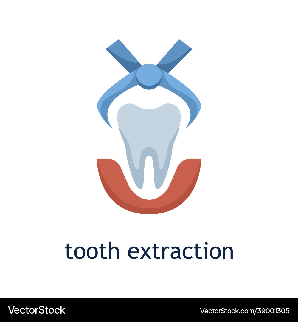 Flat icon tooth extraction dental treatment Vector Image