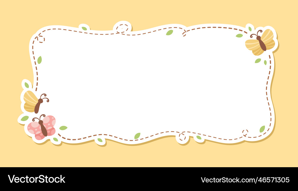 Floral Butterfly Frame - Spring Border Royalty Free Vector