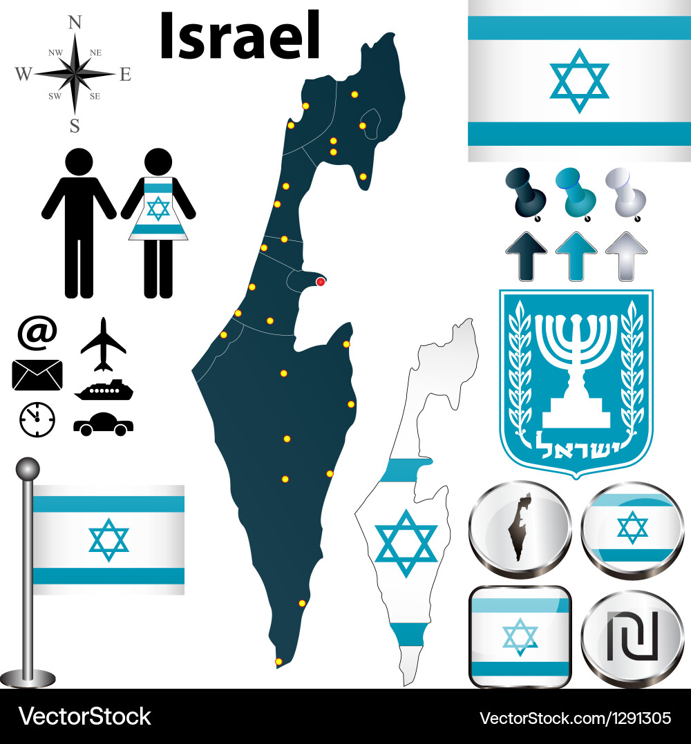 Israel map Royalty Free Vector Image - VectorStock