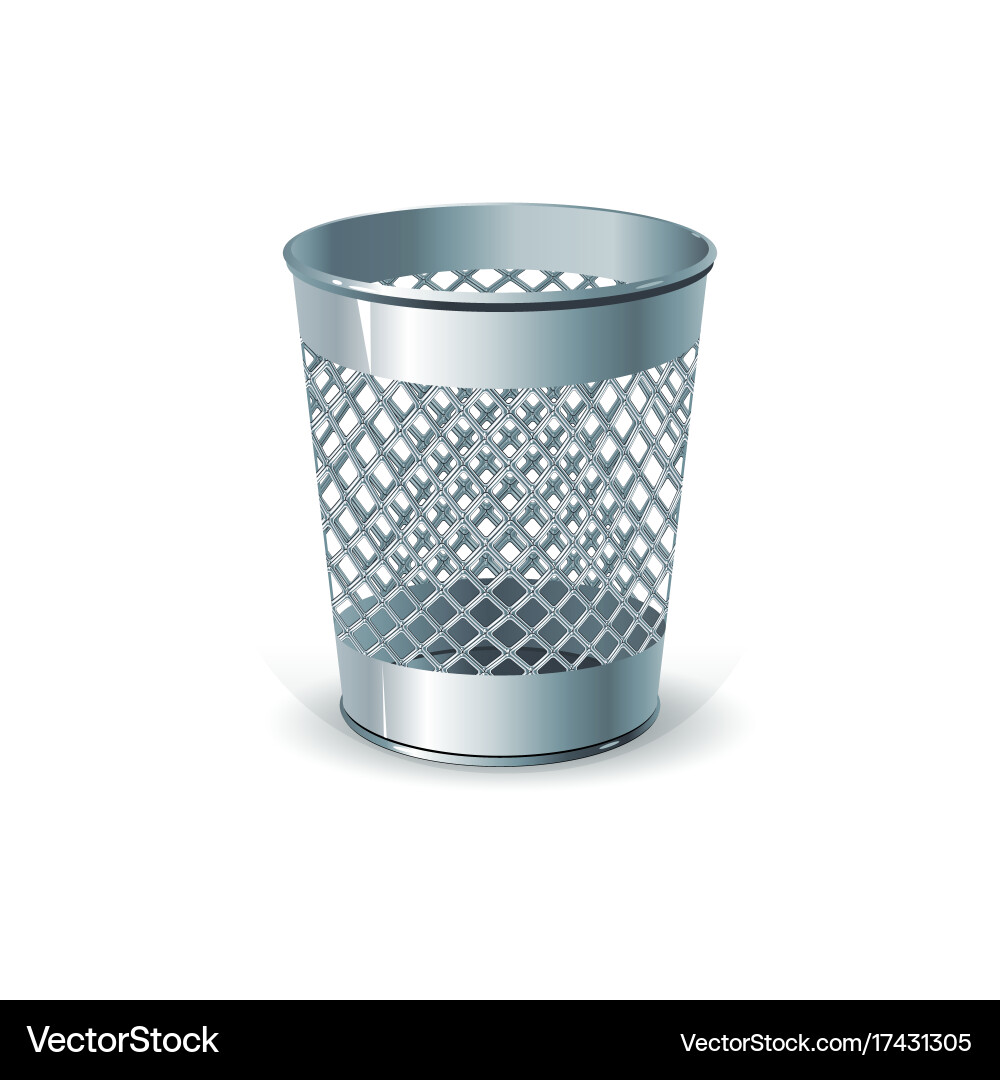 Metal office dustbin for paper ejection Royalty Free Vector