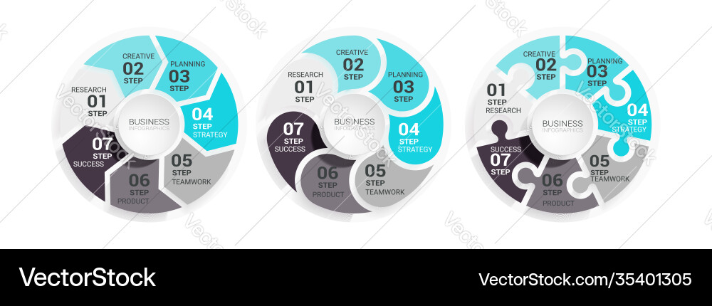 Modern round chart 3d infographic template Vector Image