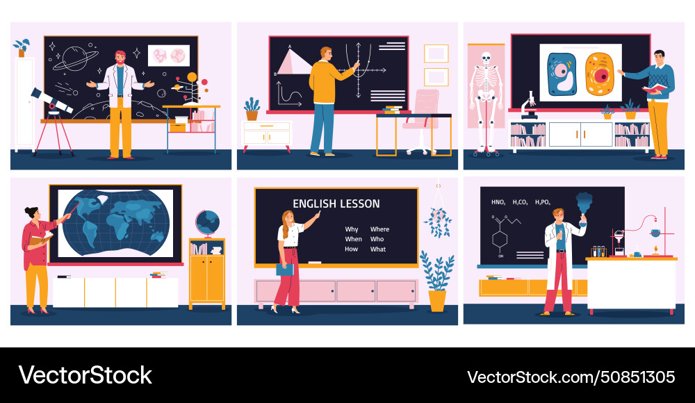 School teachers set Royalty Free Vector Image - VectorStock