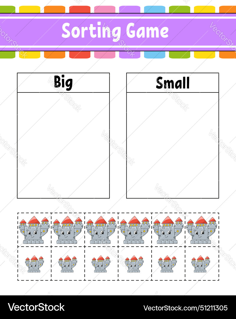 Sorting game for children happy characters big Vector Image