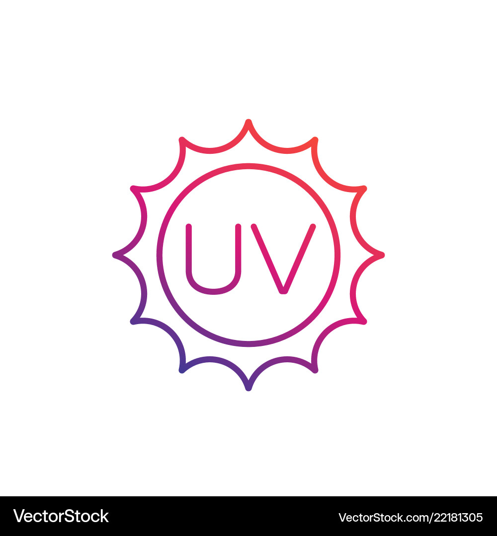 Uv radiation ultraviolet icon linear Royalty Free Vector