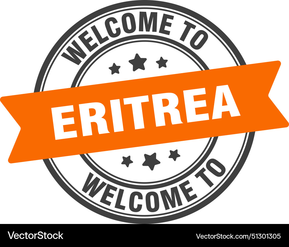 Welcome to eritrea stamp eritrea round sign Vector Image