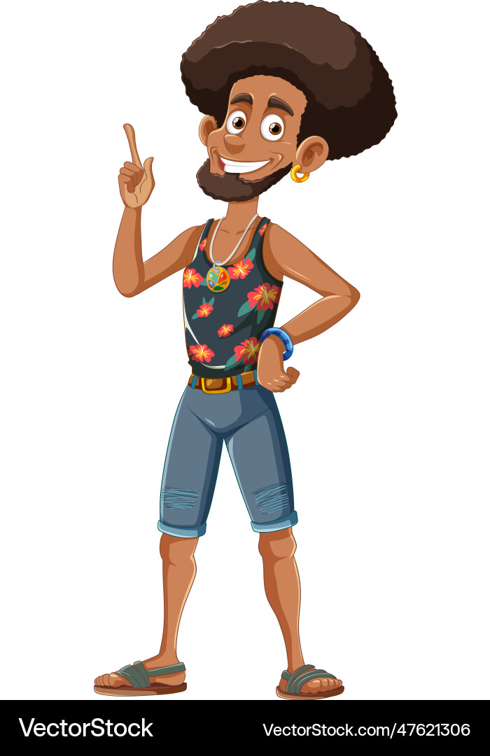 A man with afro hairstyle Royalty Free Vector Image