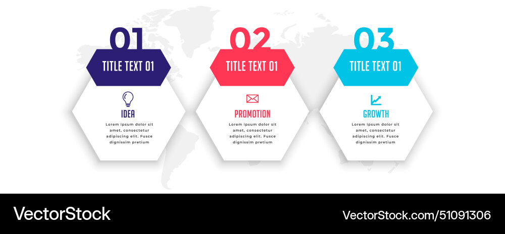 Business infographic chart flow banner with 3 Vector Image