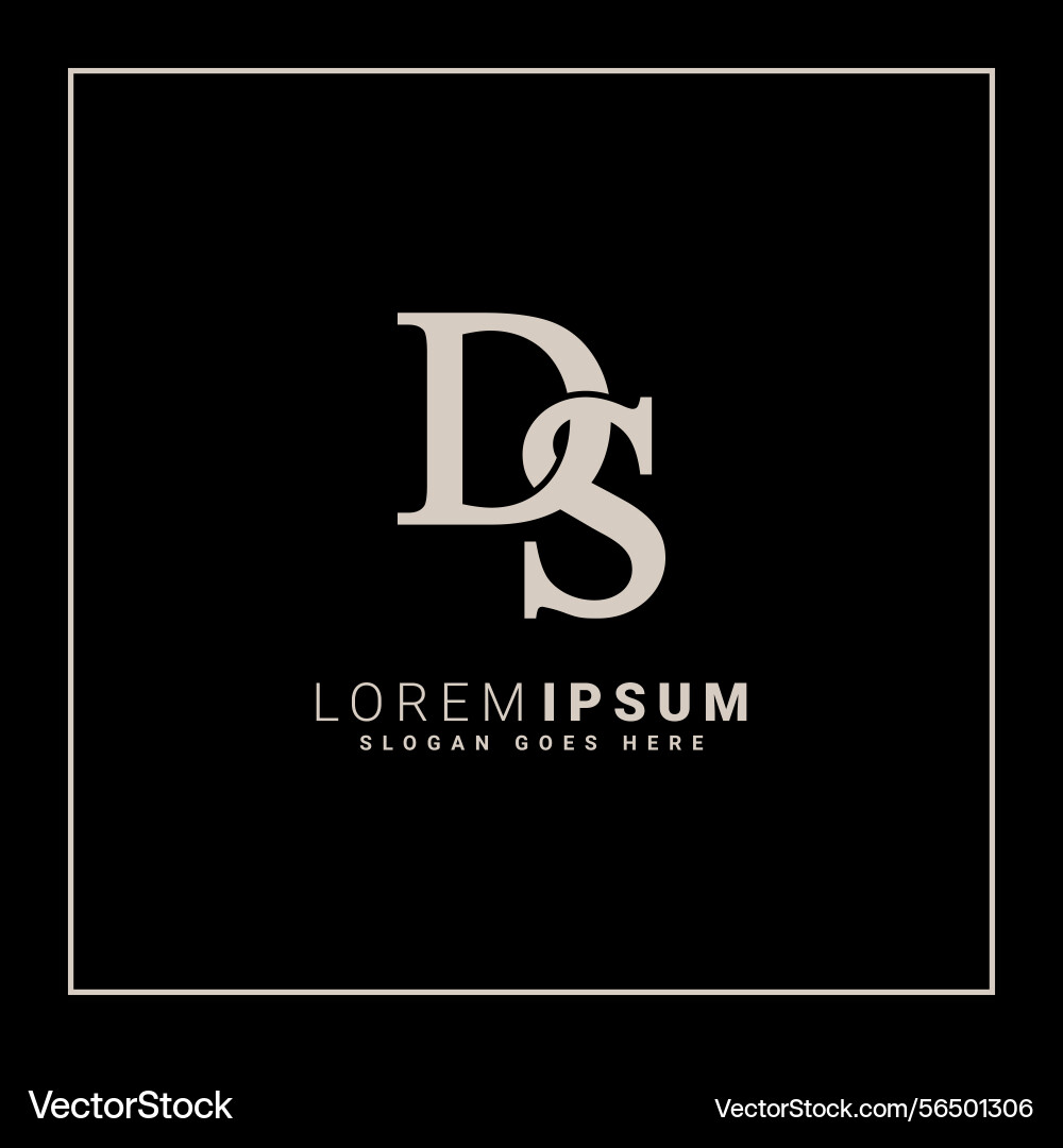 Creative monogram for initial letter ds logo Vector Image